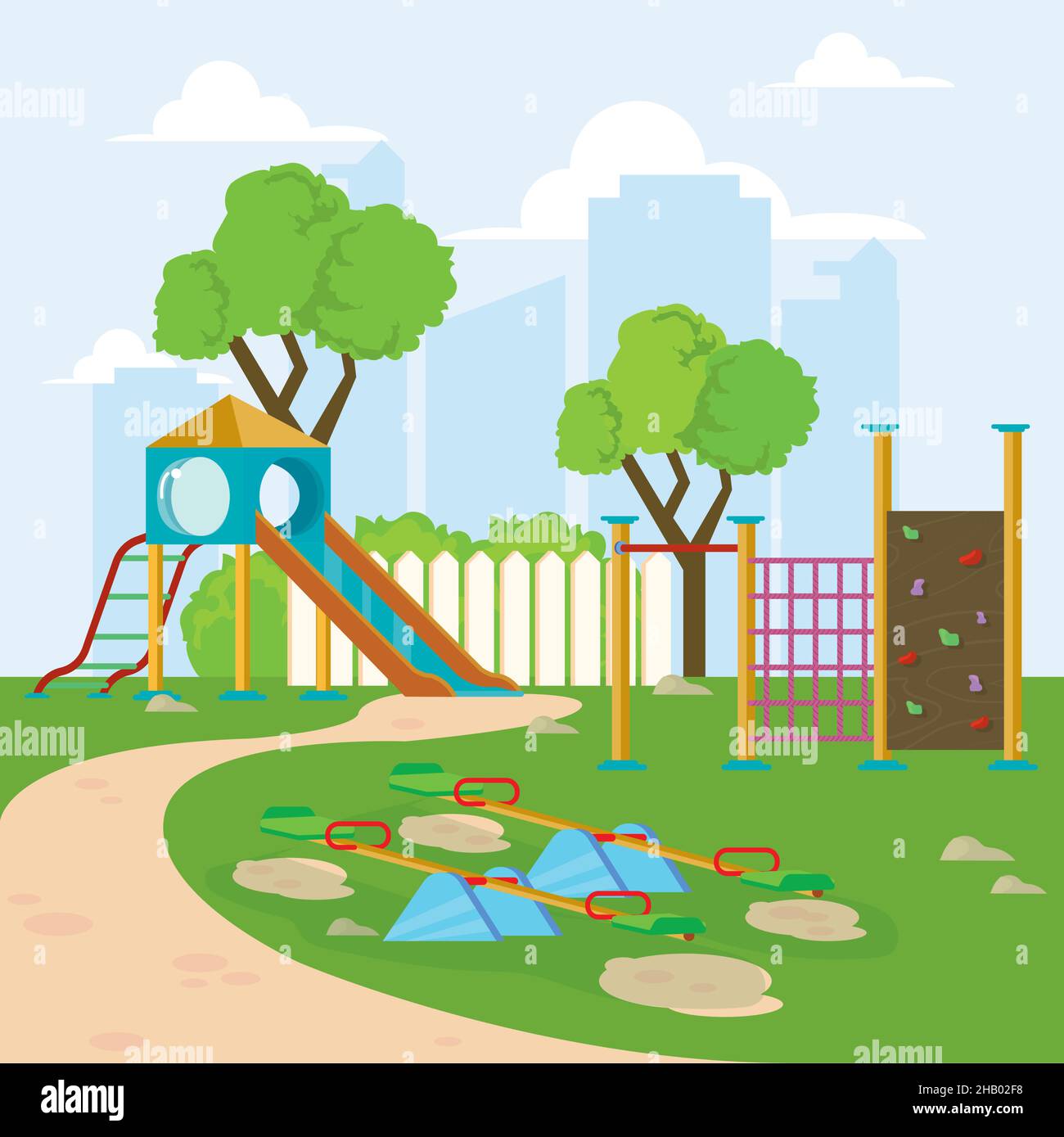 playground park poster with games Stock Vector Image & Art - Alamy