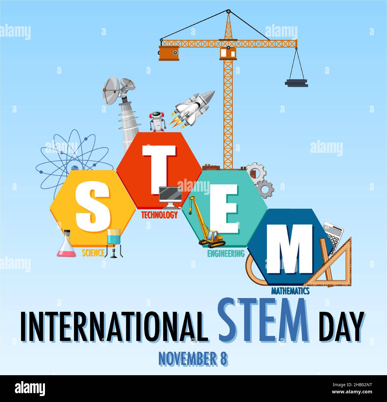 International STEM day on November 8th banner with STEM logo ...