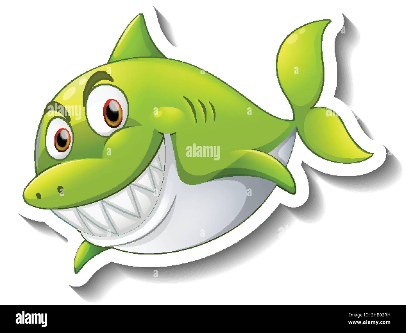 Smiling shark cartoon sticker illustration Stock Vector Image & Art - Alamy