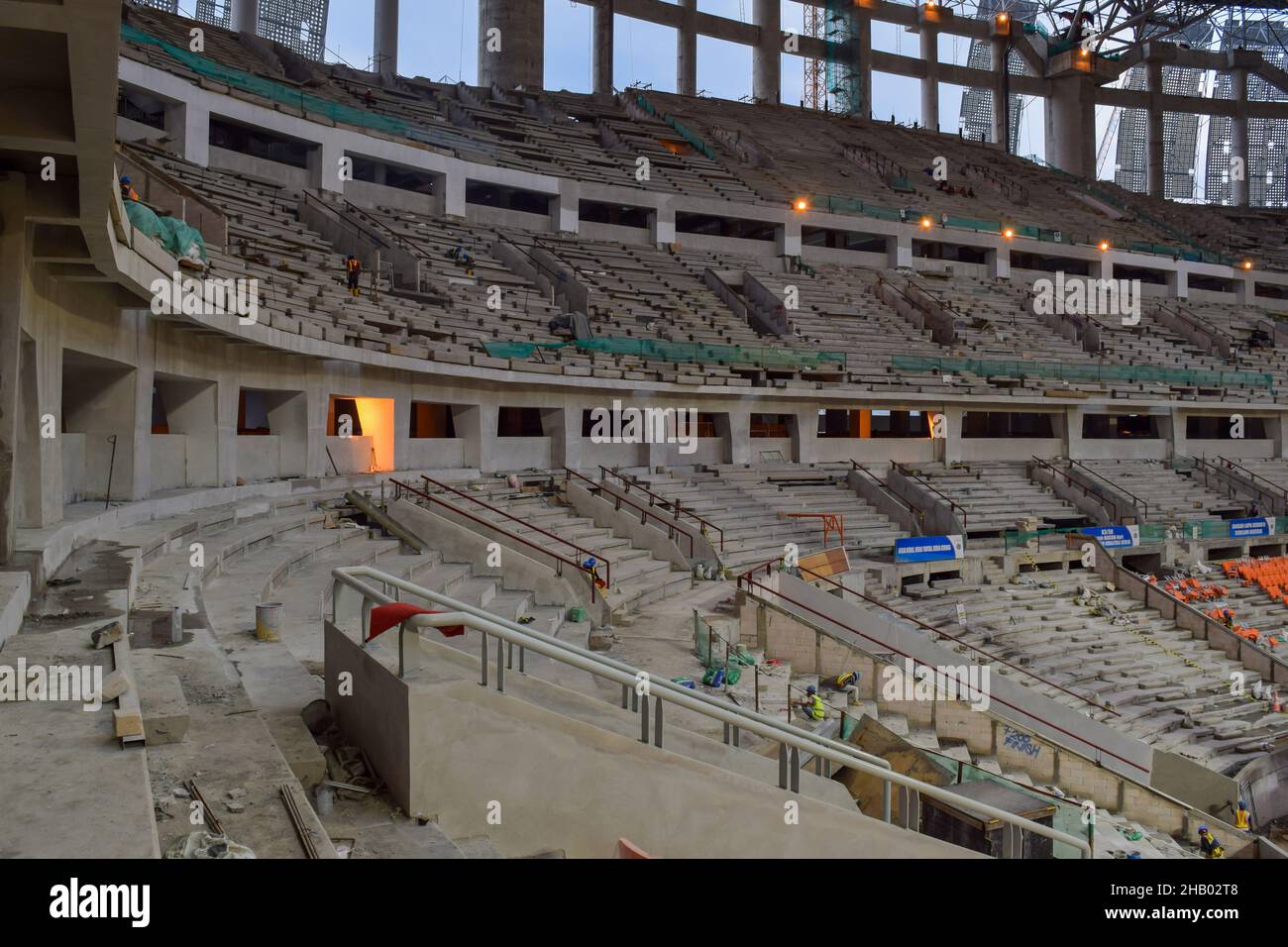 Construction of new tribune football stadium for upcomming Indonesia ...