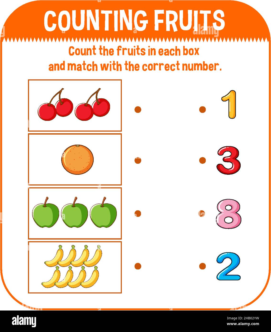Math game template with counting fruits illustration Stock Vector Image ...