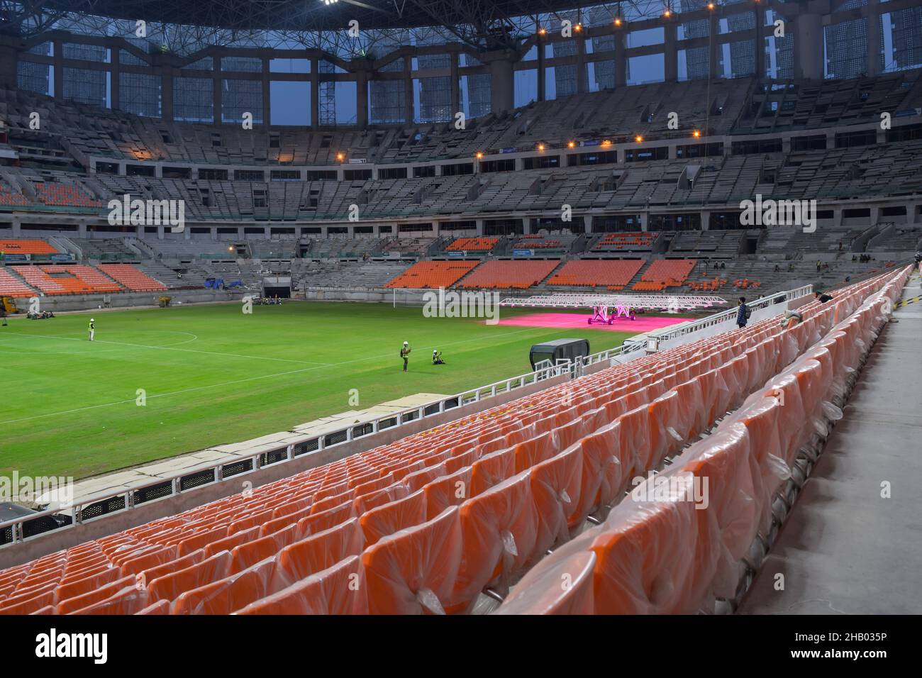 Construction of new tribune football stadium for upcomming Indonesia ...