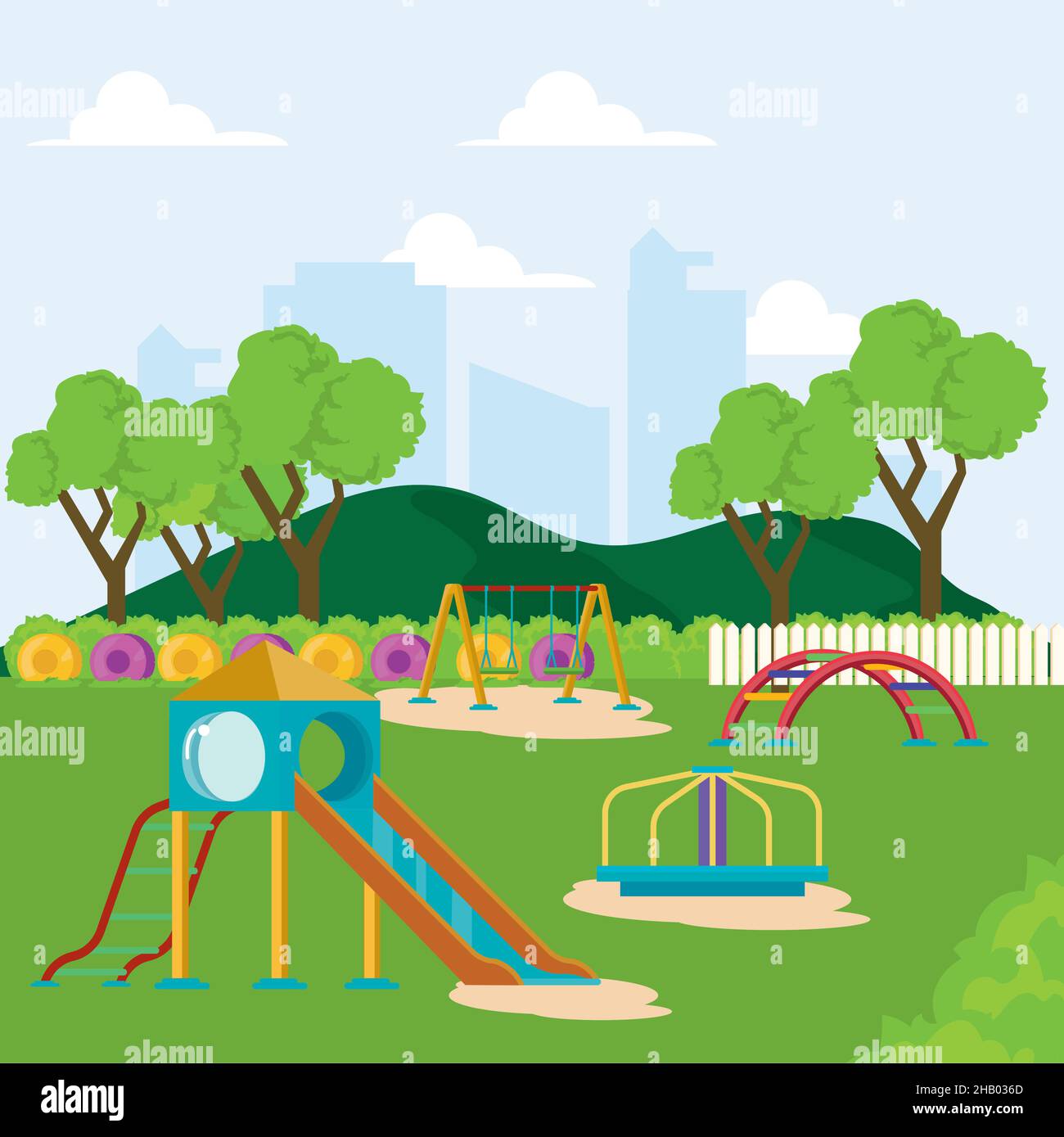 playground park design with games Stock Vector Image & Art - Alamy