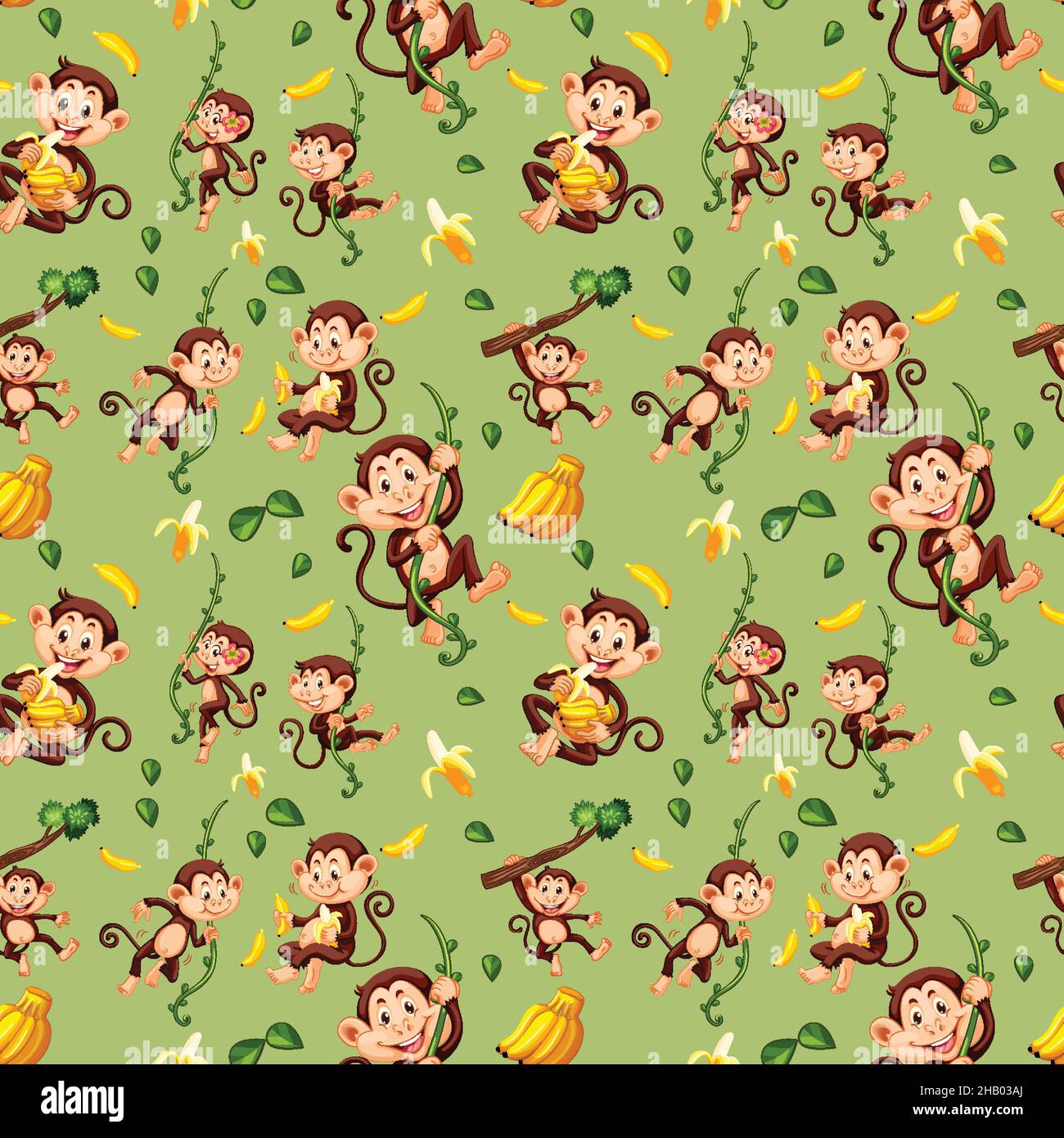 Monkey seamless pattern background illustration Stock Vector Image ...