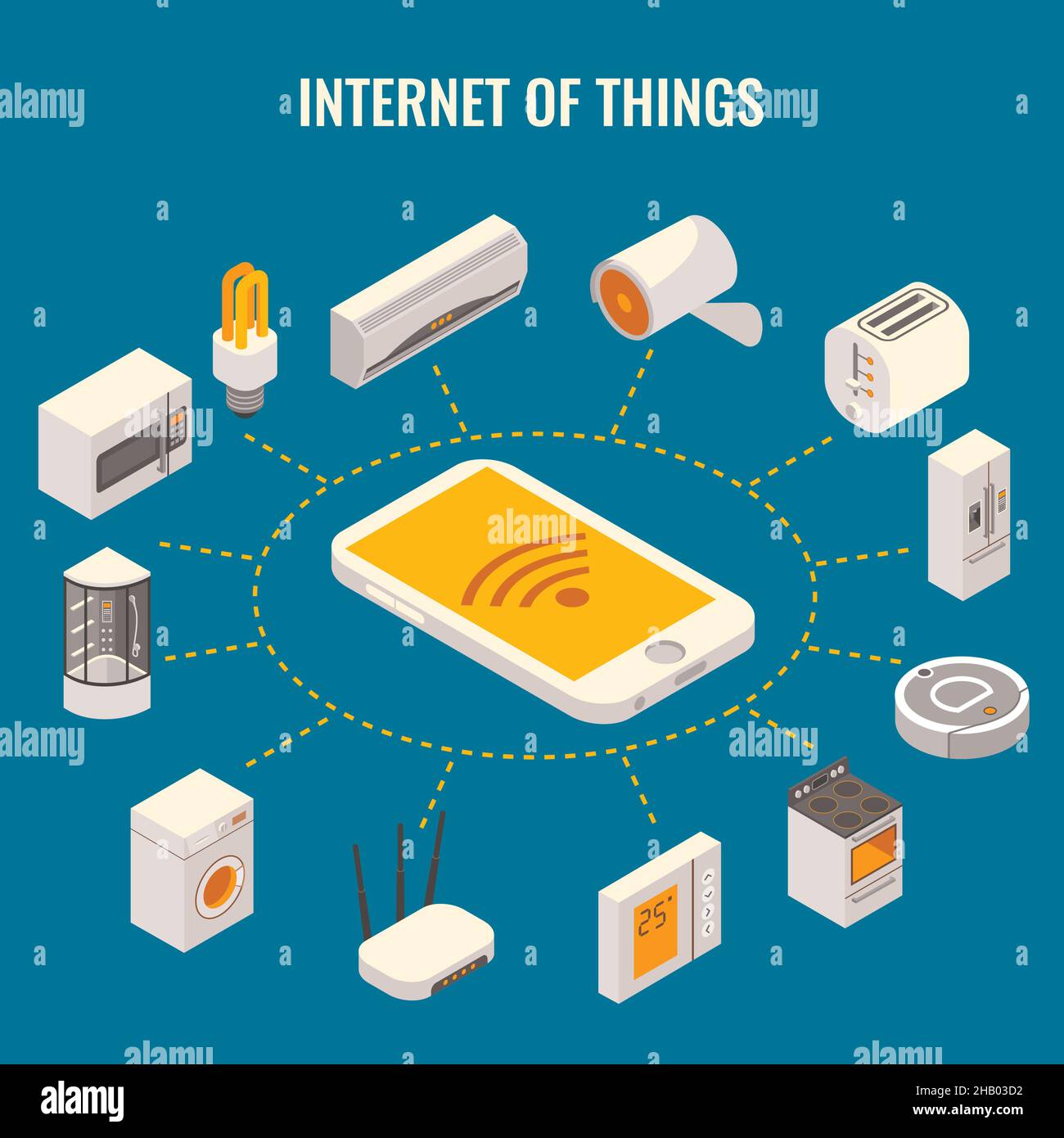 Internet of things concept vector flat 3d isometric illustration with ...