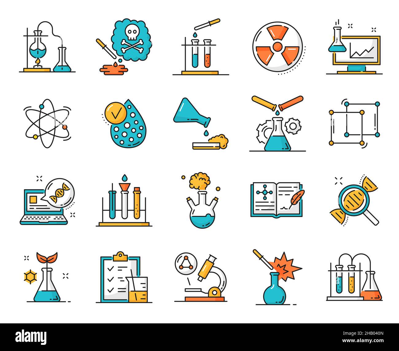 Genetics science icons physics hi-res stock photography and images - Alamy