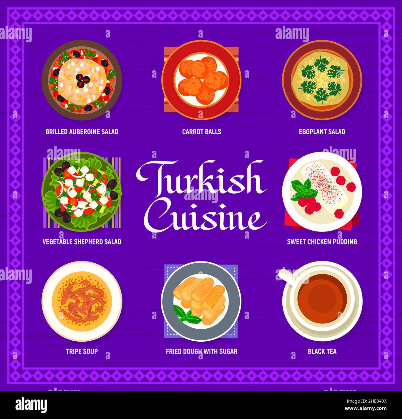 Turkish cuisine menu and Turkey dishes or restaurant meals of desserts ...