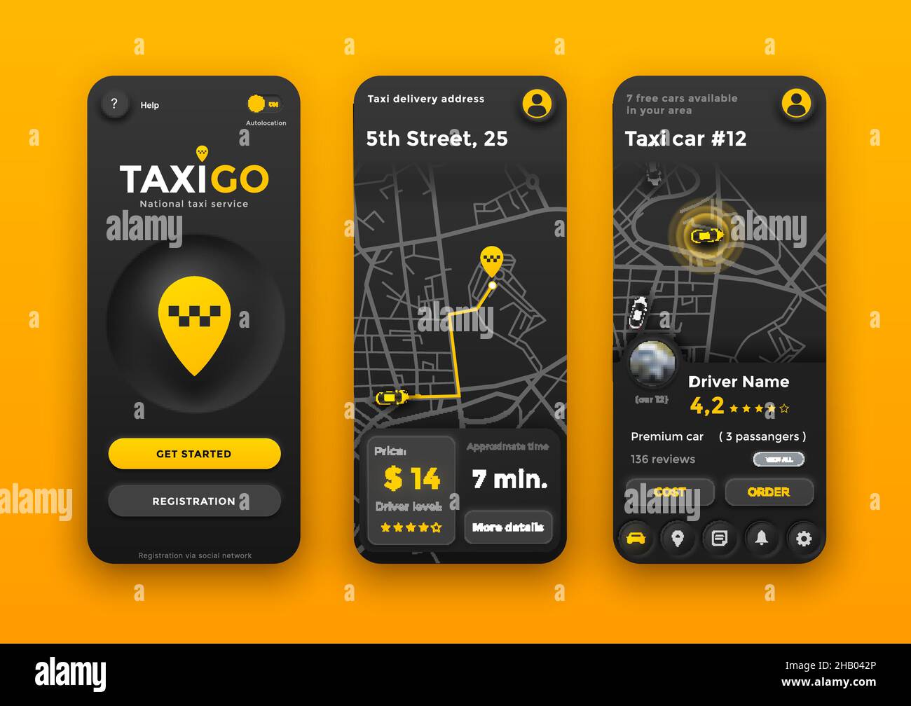 Cab screens Stock Vector Images - Alamy