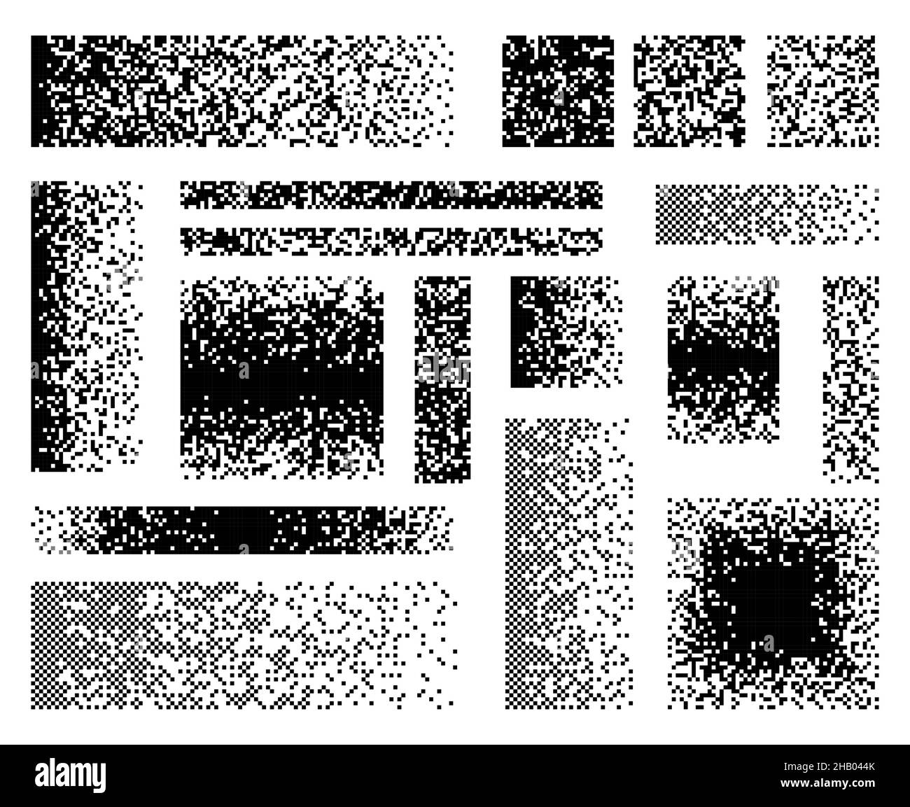 Disappear square pixel mosaic pattern. Fade and dissolve shape vector ...