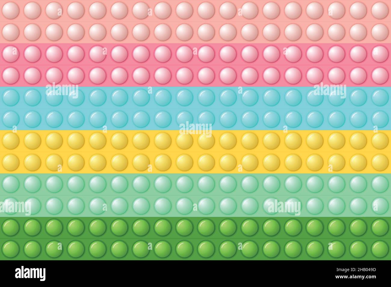 Seamless pattern with trendy game pop it, simple dimple. Rainbow fidget ...