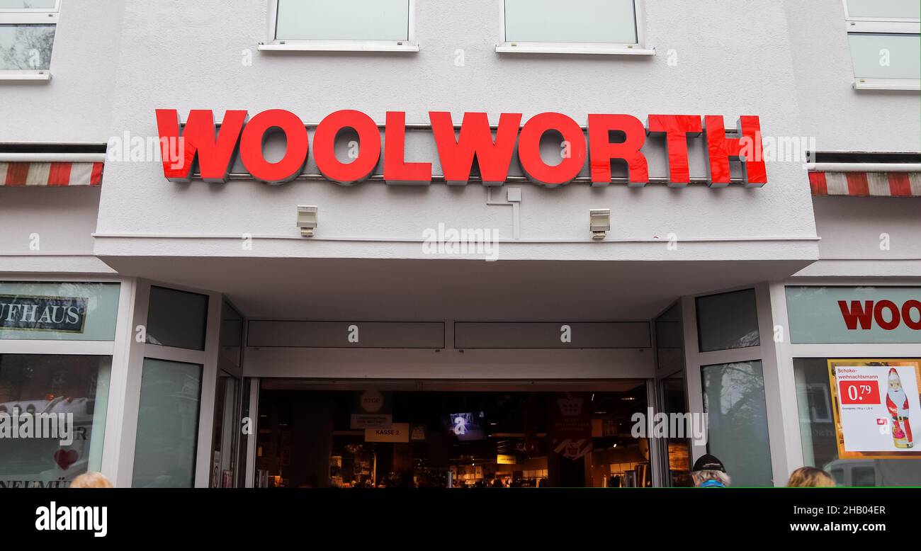KIEL, GERMANY - Nov 12, 2021: The Entrance area of a branch of the ...