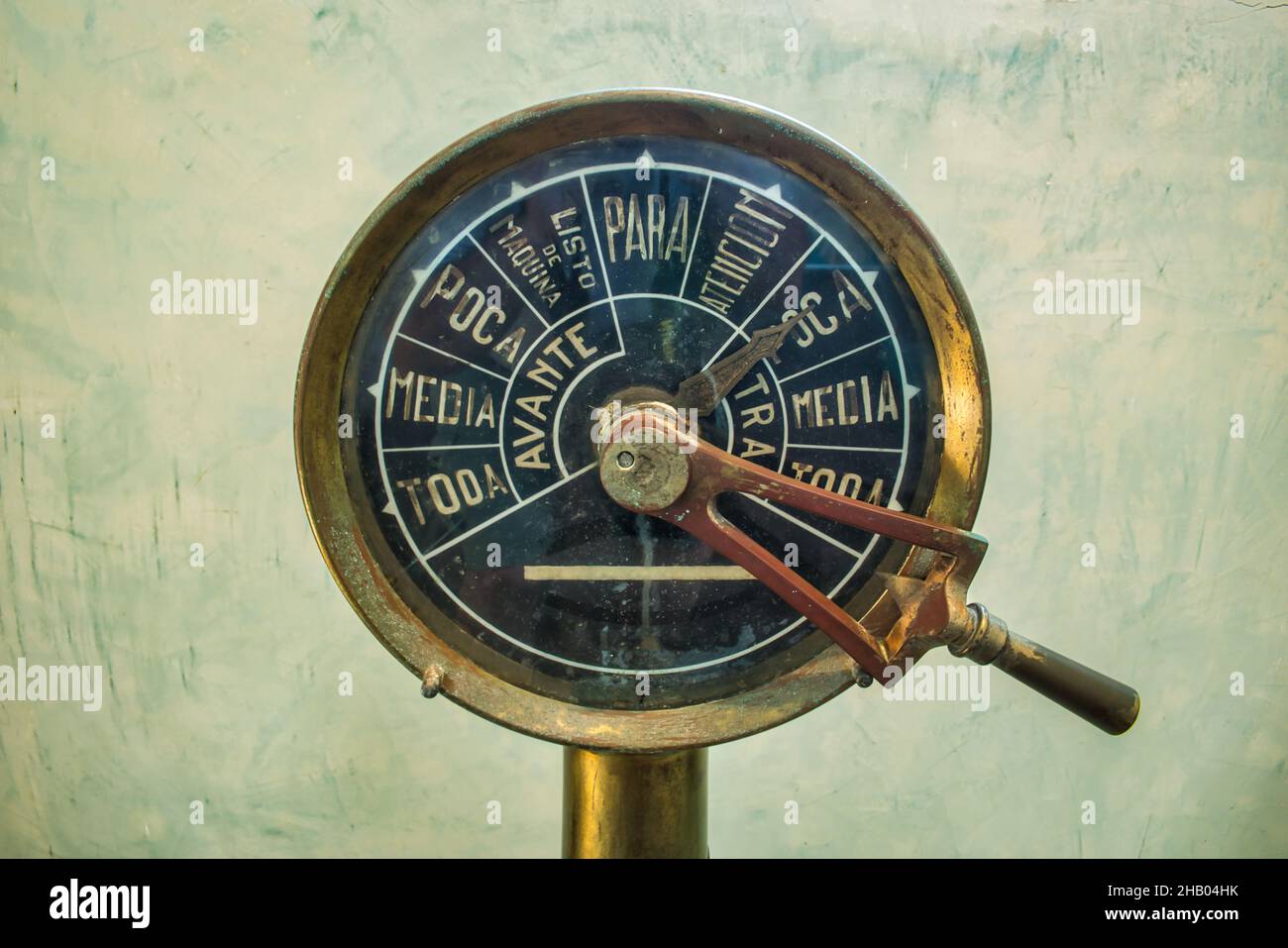 Ancient nautical telegraph with an operation indicator for the engine ...