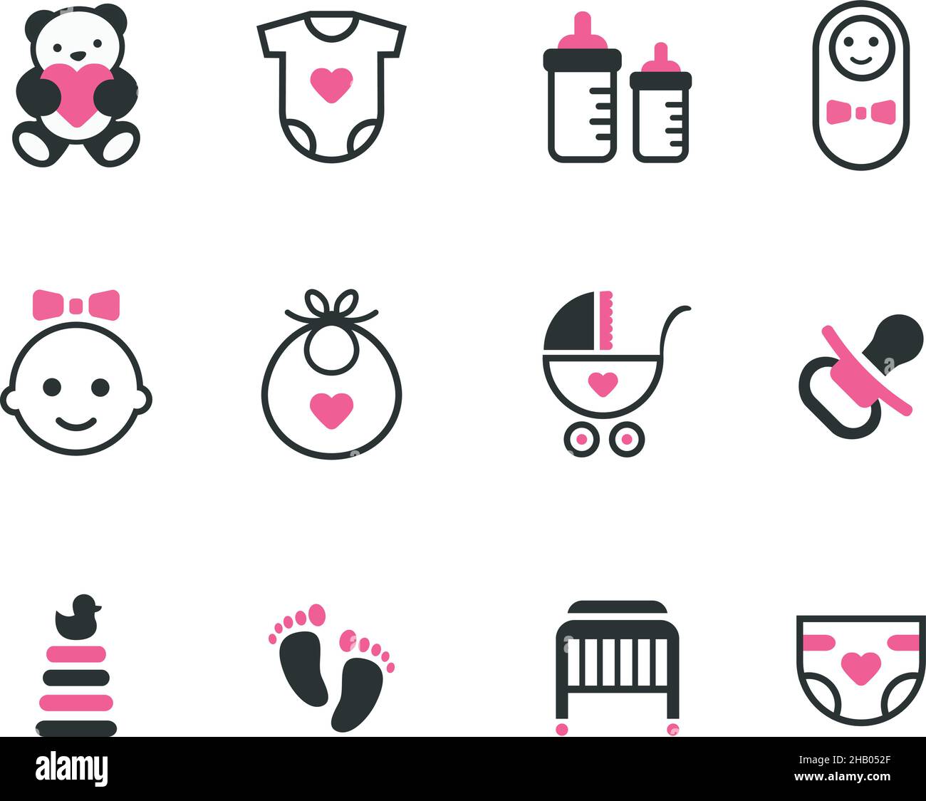 Baby icon set collection Cut Out Stock Images & Pictures - Alamy