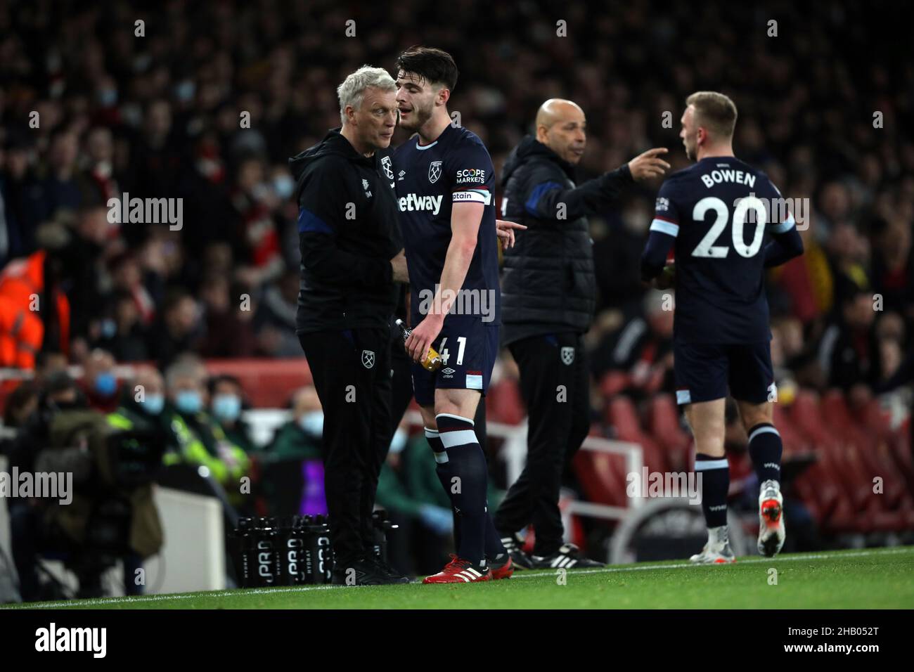 London, UK. 15th Dec, 2021. Declan Rice (WHU) frustration at the ...