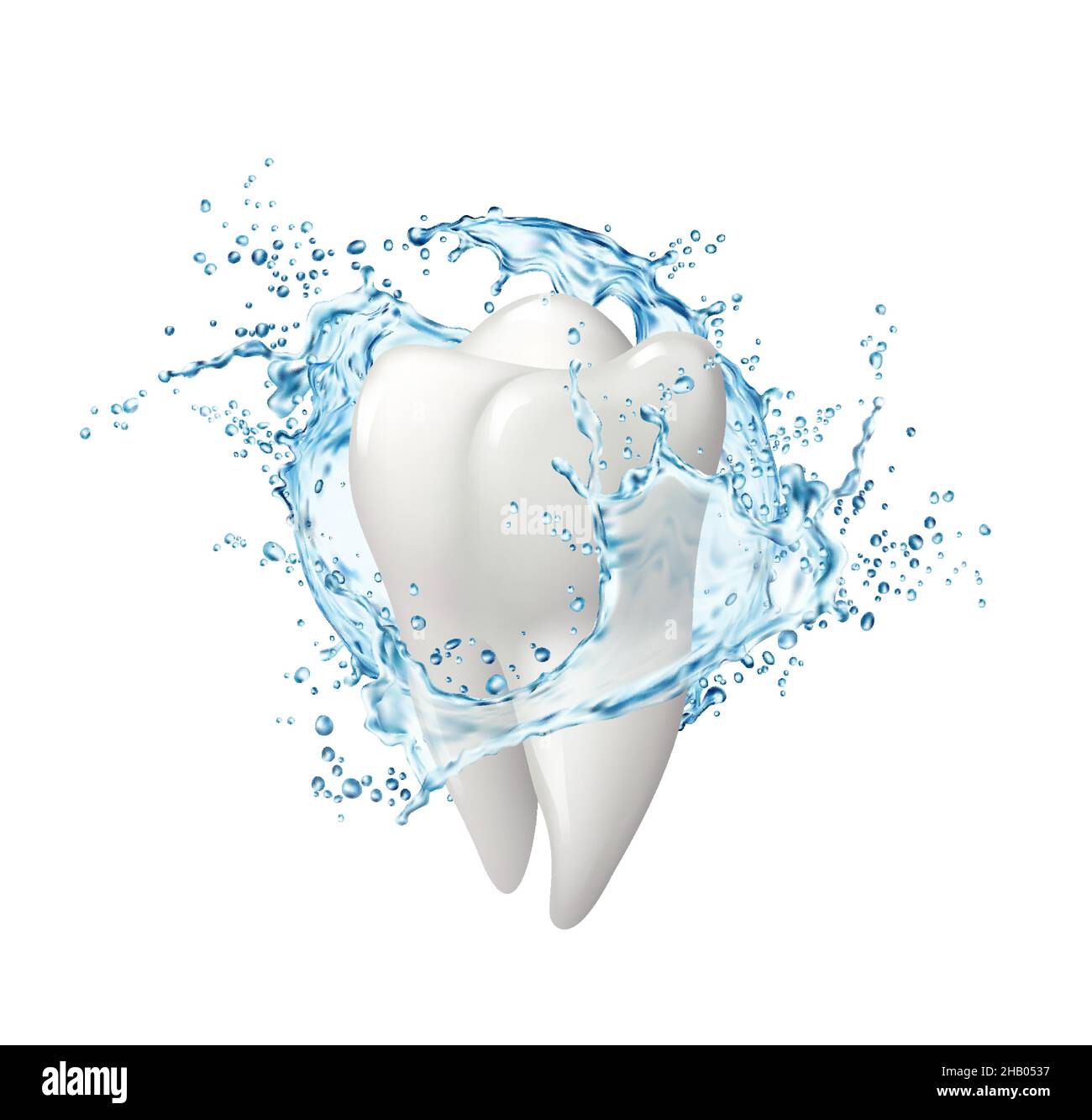 Mouthwash, dental hygiene. Mouth rinse, clean tooth with water splash ...