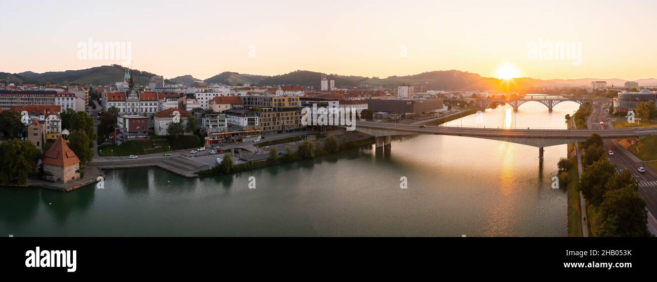 Drava river flowing under old hi-res stock photography and images - Alamy