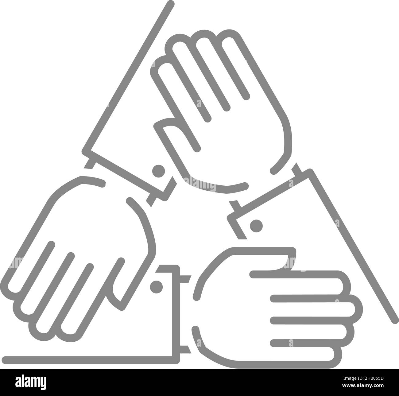 Business teamwork line icon. Togetherness and cooperation symbol Stock ...