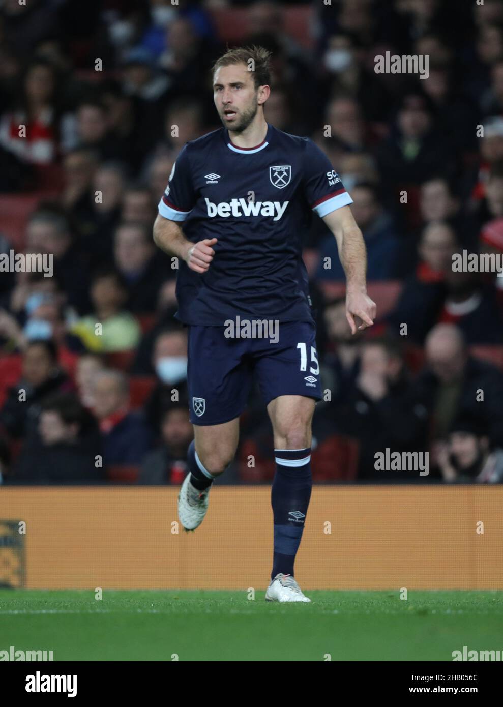 London, UK. 15th Dec, 2021. Craig Dawson (WHU) at the Arsenal v West ...