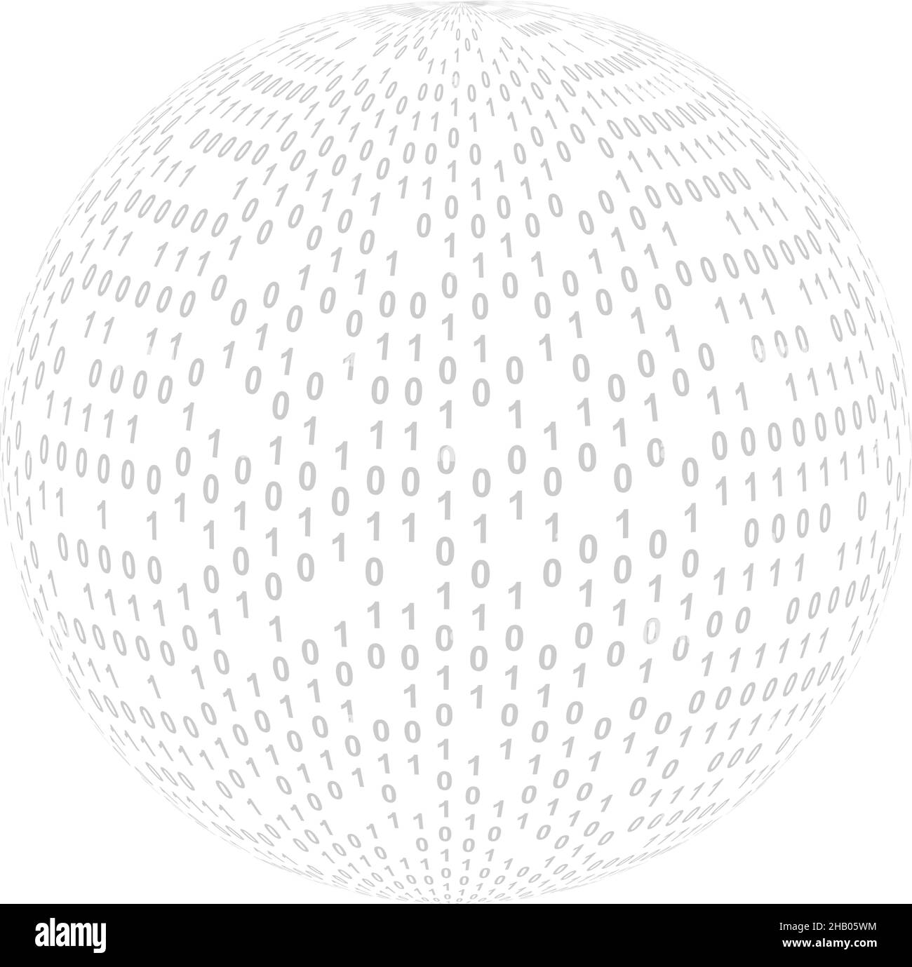 Binary Code Sphere Cyberspace Sphere With Binary Code Coding Or Hacker Concept Illustration