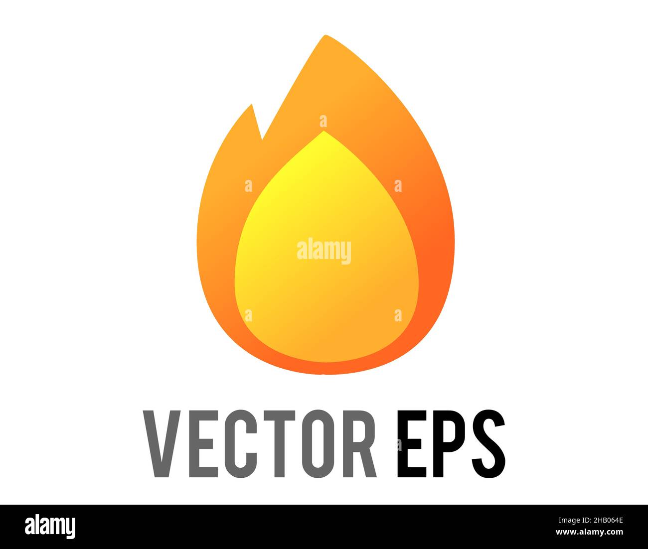 The isolated vector cartoon styled depicted as gradient orange, yellow ...