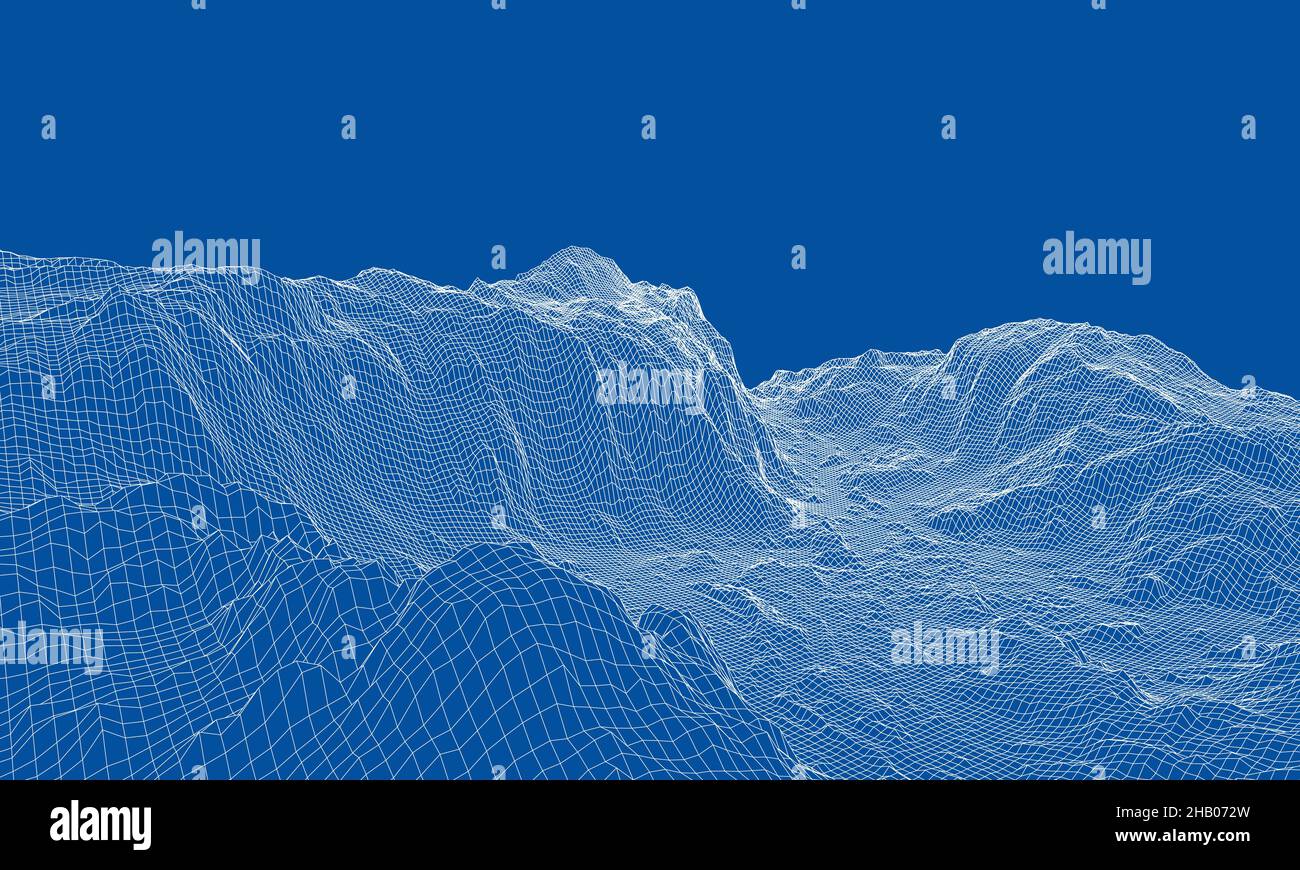3d wire frame landscape hi-res stock photography and images - Alamy