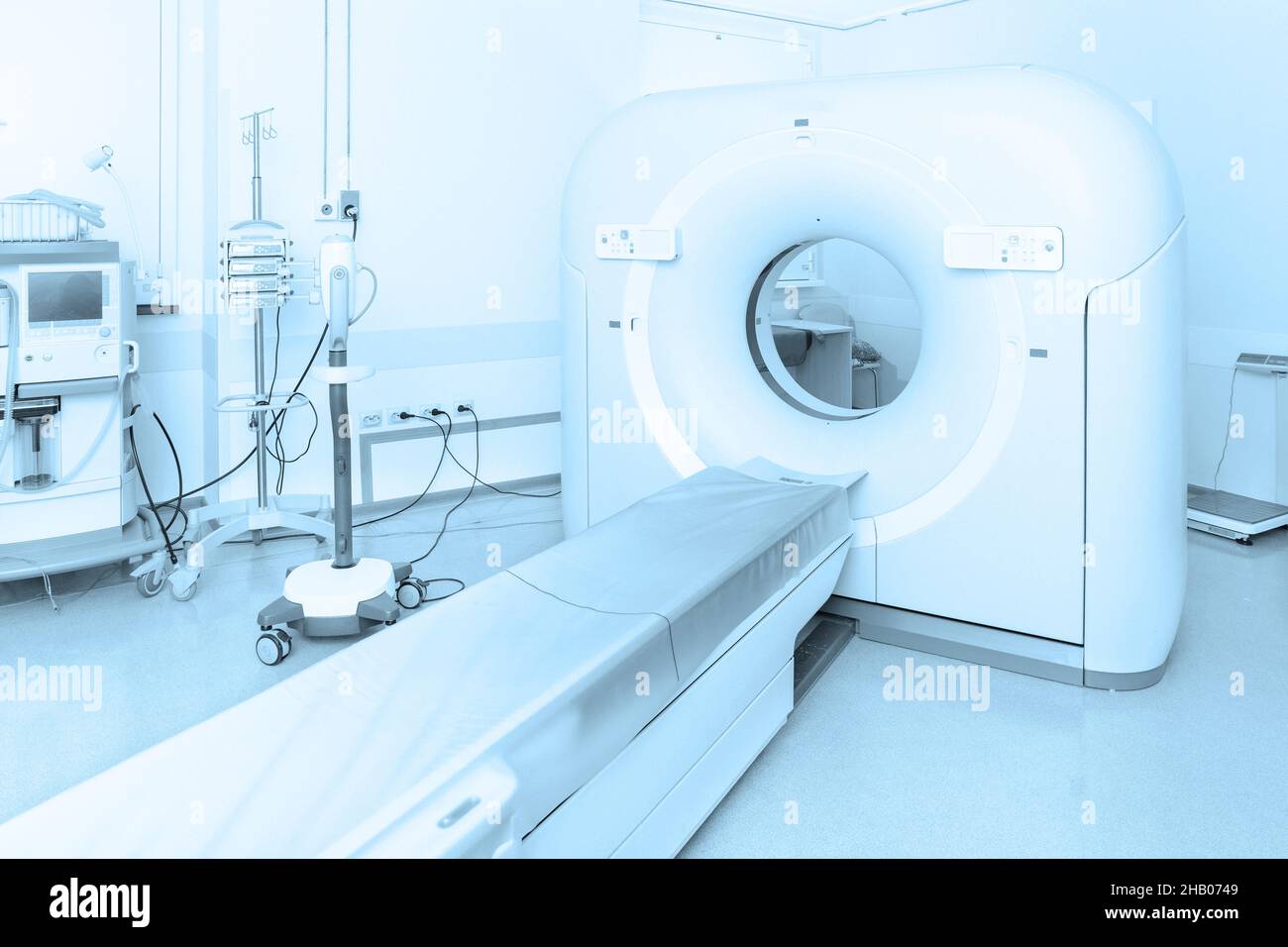 Medical CT or MRI Scan in the modern hospital laboratory. Interior of ...