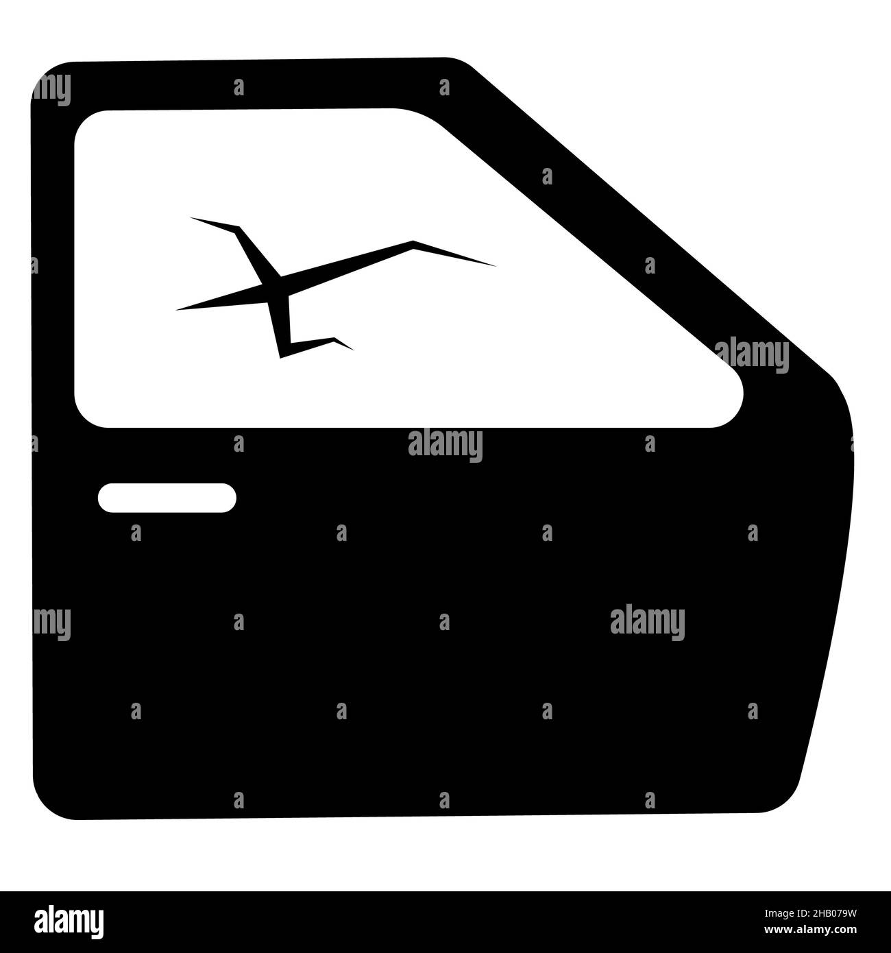 Car broken window icon on white background. broken car glass sign. flat ...