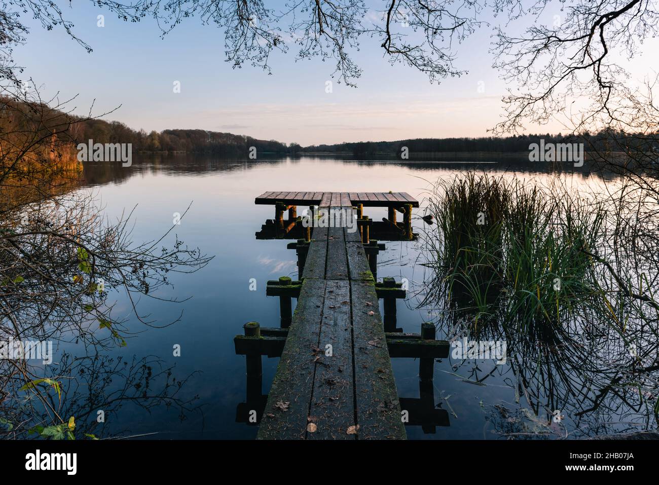 Morning scene at the Westensee in Germany Stock Photo - Alamy