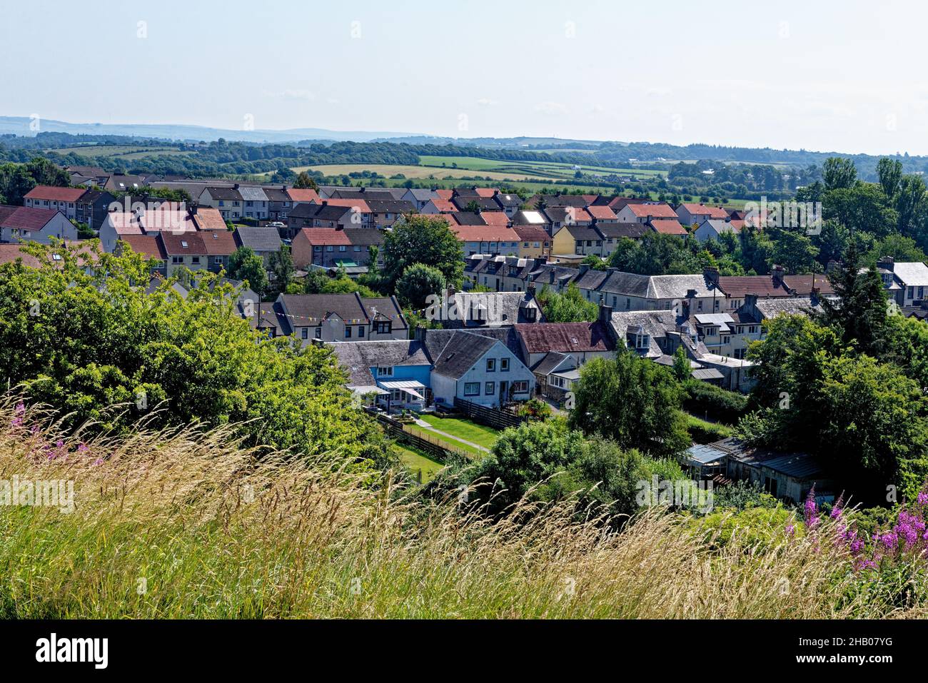 Viev of the ancient town of Dundonald from the castle, South Ayrshire ...