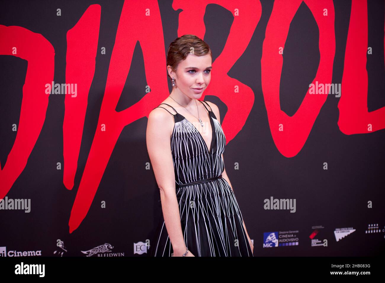 Carolina Sala attends the premiere of the movie "Diabolik" at Cinema ...