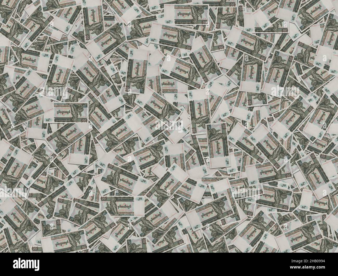 3D rendering of Myanmar kyat banknotes Stock Photo - Alamy