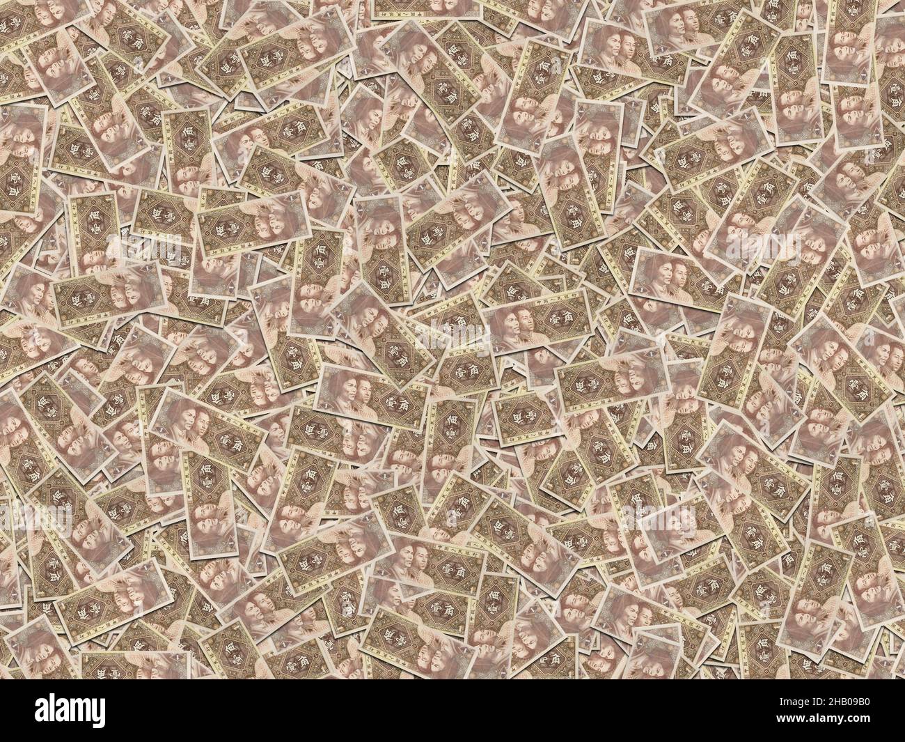 3D rendering of Chinese Yi Yiao banknotes Stock Photo - Alamy