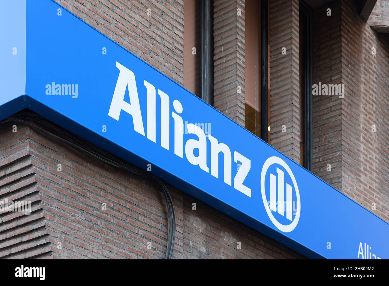 VALENCIA, SPAIN - DECEMBER 15, 2021: Allianz is a German multinational ...