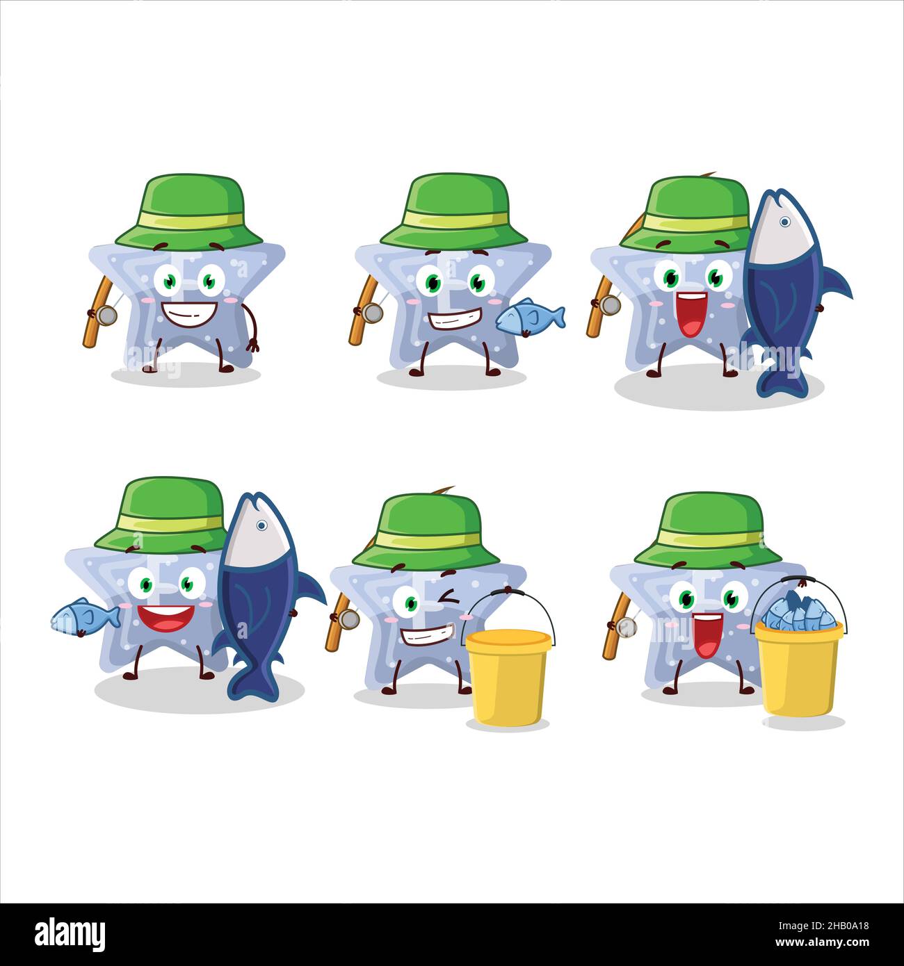 A fisherman star blue gummy candy E cartoon picture catch a big fish ...
