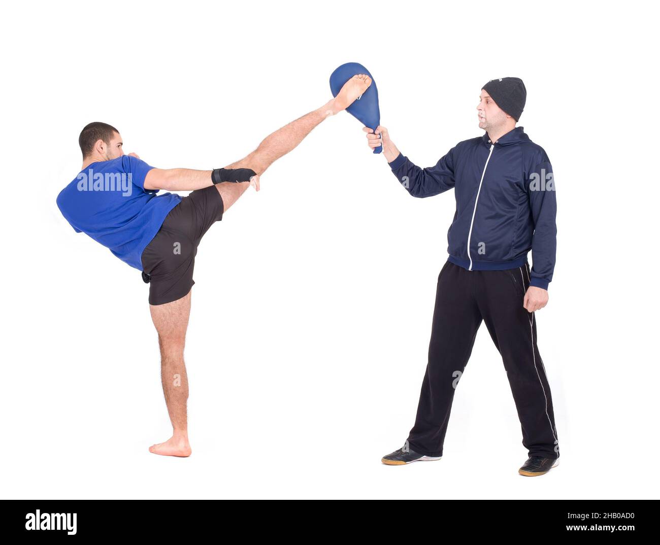Martial Arts Sparring. Isolated on a white background. Studio shot ...