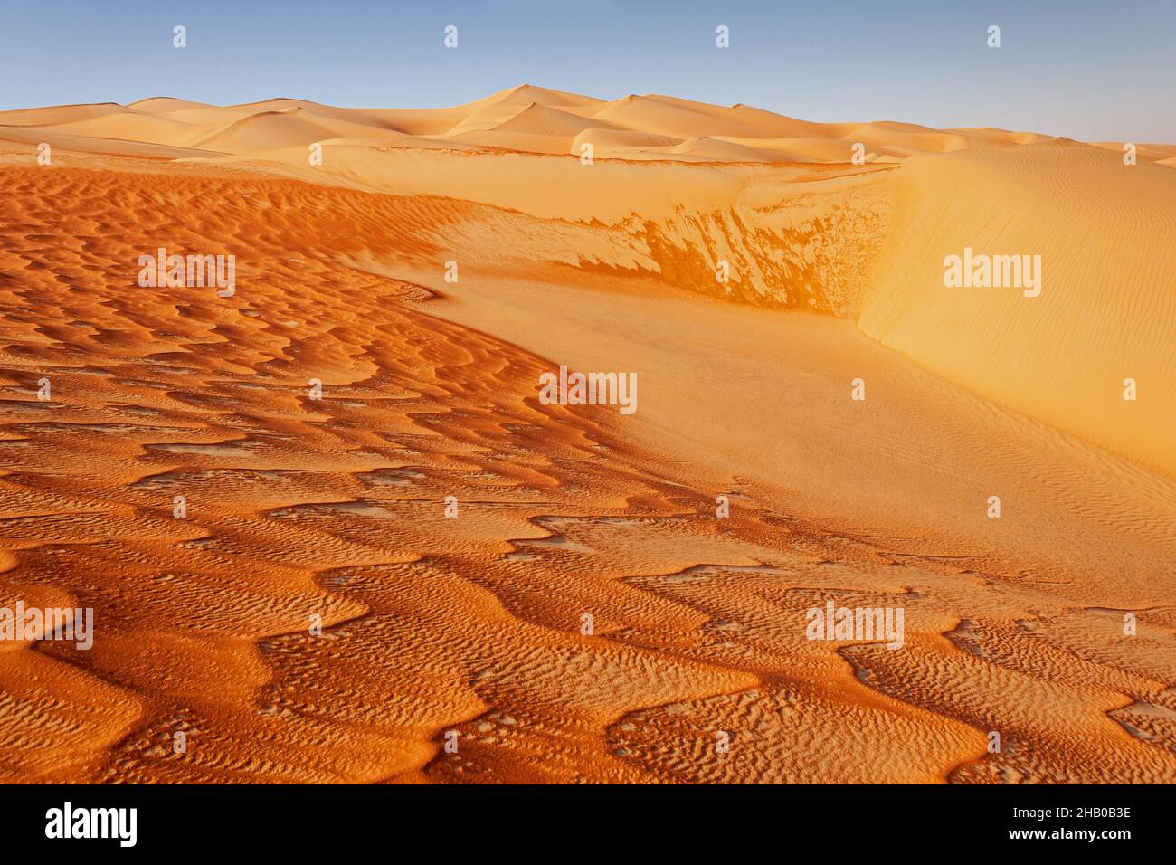 A dune landscape in the Rub al Khali or Empty Quarter. Straddling Oman ...
