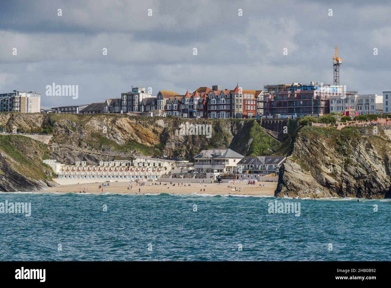 Incoming tide at Tolcarne Beach in Newquay in Cornwall Stock Photo - Alamy