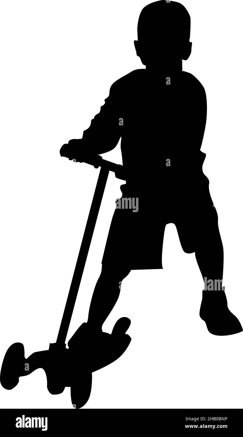 little boy riding scooter silhouette vector illustration isolated Stock ... little boy riding scooter silhouette vector illustration isolated Stock ...