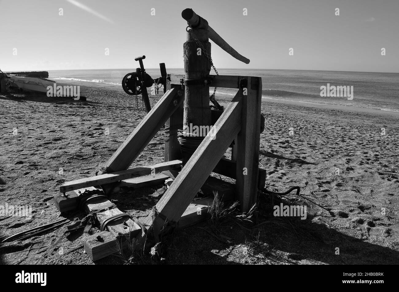 winch on beach Cabo de Gata Spain Stock Photo - Alamy