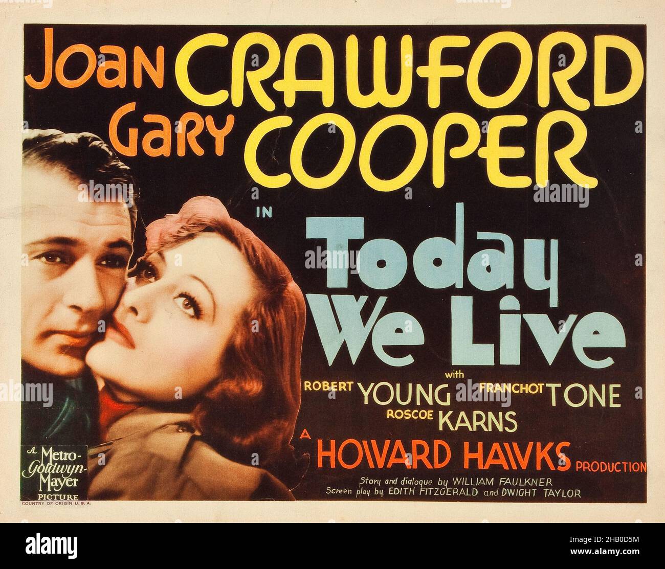 GARY COOPER and JOAN CRAWFORD in TODAY WE LIVE (1933), directed by ...