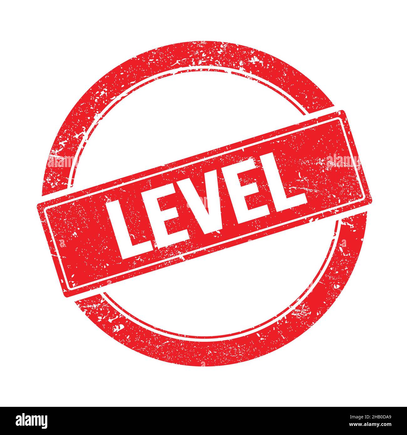 LEVEL text on red grungy round vintage stamp Stock Photo - Alamy