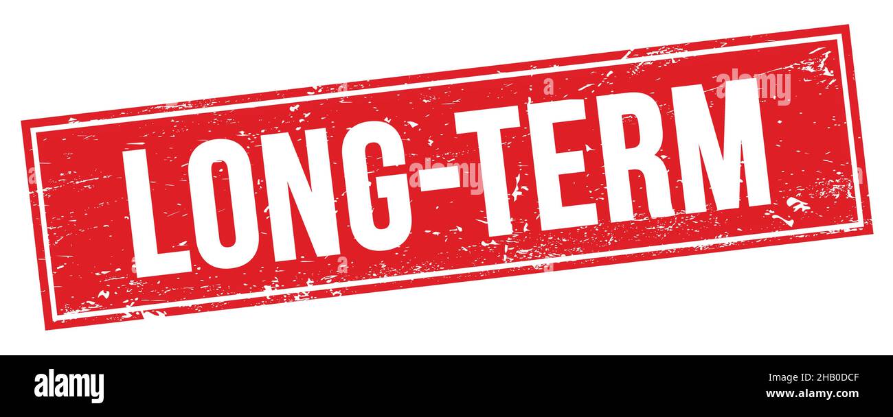 LONG-TERM text on red grungy rectangle stamp sign Stock Photo - Alamy