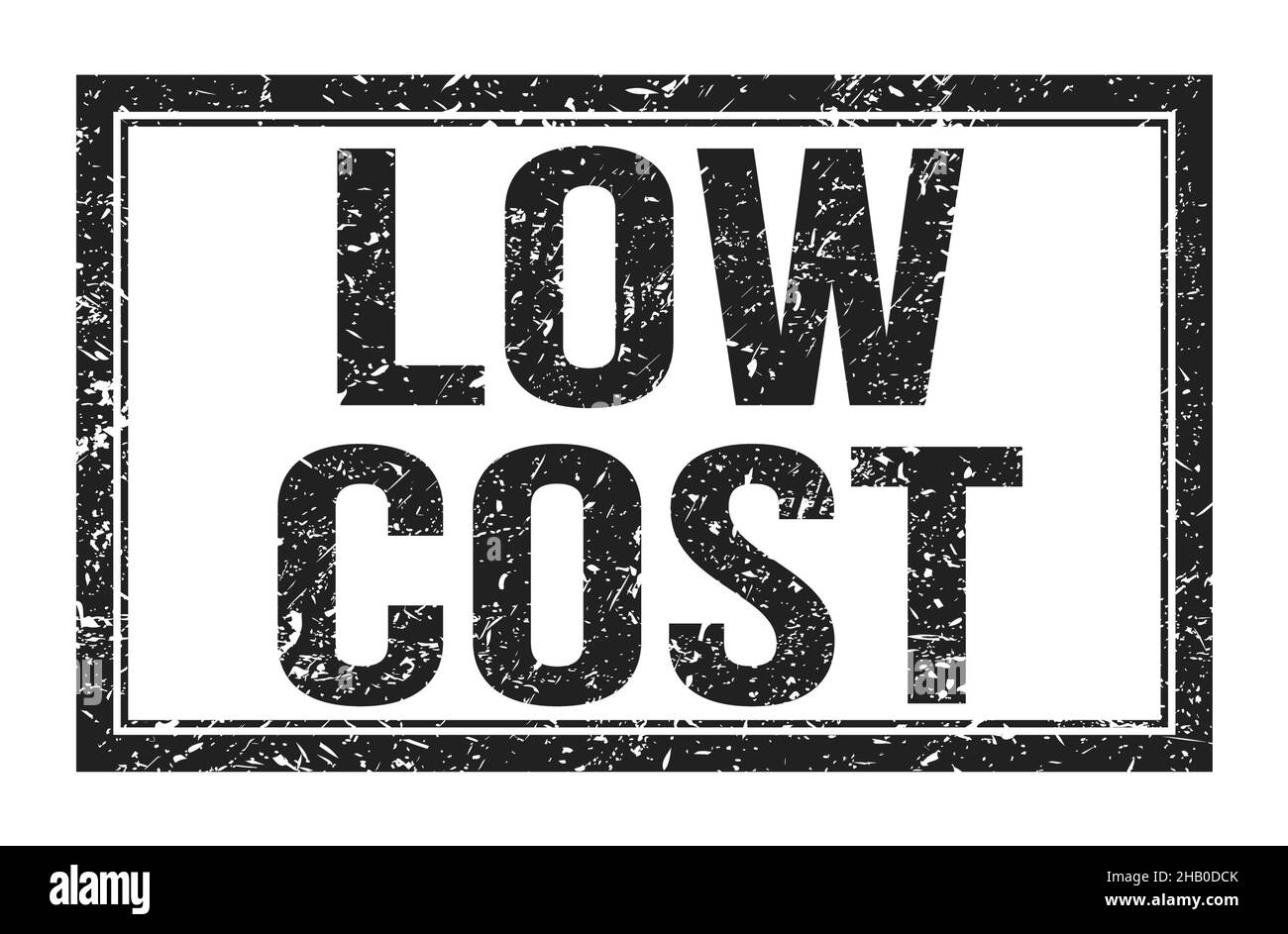 LOW COST, words written on black rectangle stamp sign Stock Photo - Alamy