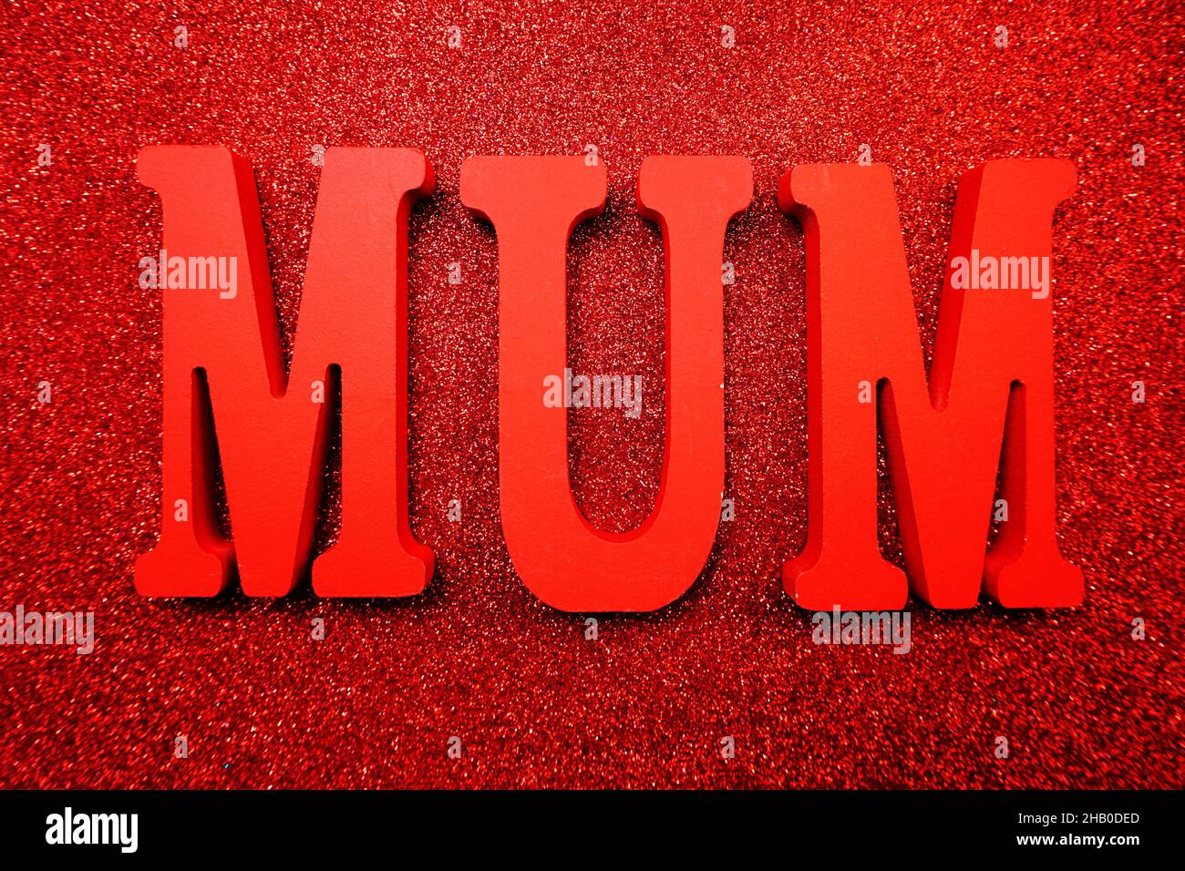 Mother's day with mum alphabet letter on red glitter background Stock ...
