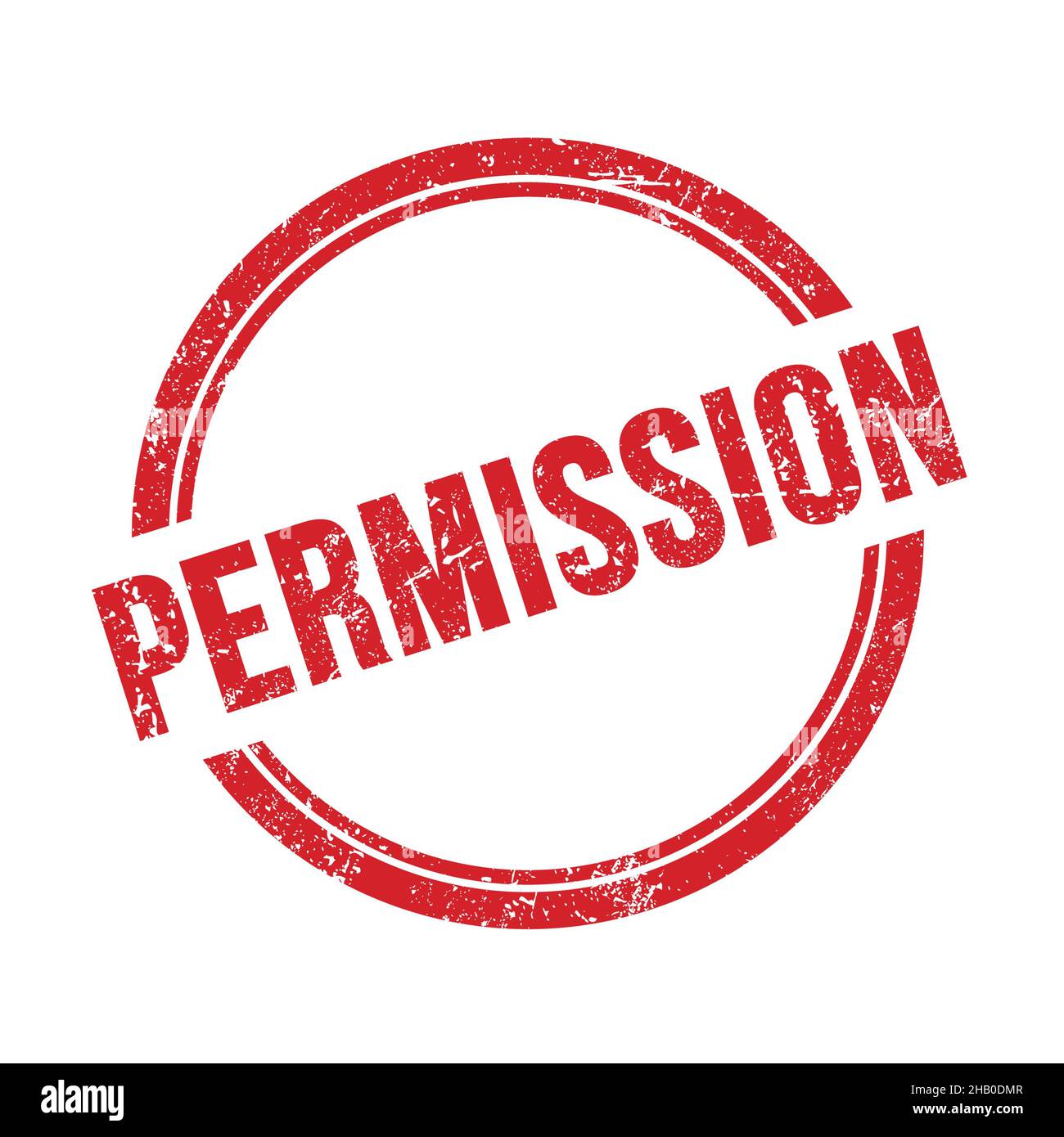 PERMISSION text written on red grungy vintage round stamp Stock Photo ...