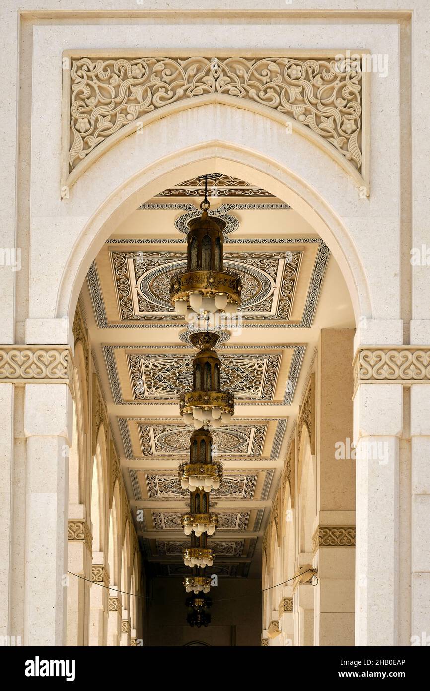 Ceiling of Zabeel Grand Mosque in Dubai Stock Photo - Alamy
