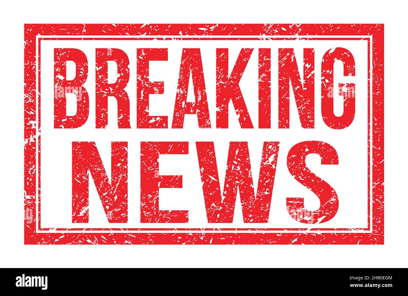 BREAKING NEWS, words written on red rectangle stamp sign Stock Photo ...