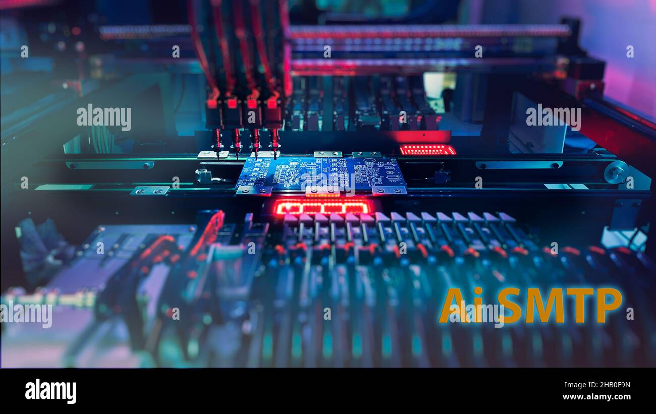 Ai SMT Concept: Production of high-tech computer Chips on an automatic ...