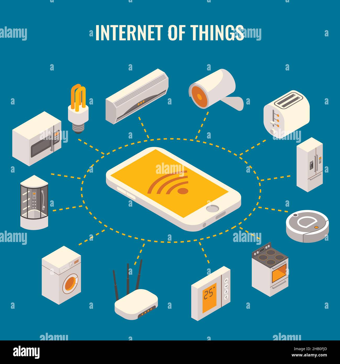 Internet of things concept vector flat 3d isometric illustration Stock ...