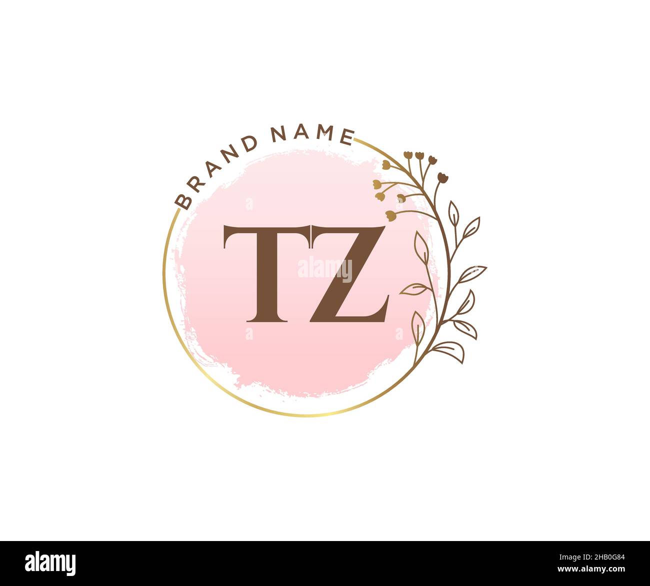 TZ feminine logo. Usable for Nature, Salon, Spa, Cosmetic and Beauty ...
